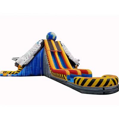 China Commercial Space-Shuttle Theme Double Sided Water Slide Inflatable Excitement for sale