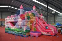 China Commercial Pink Fairy Princess Castle Dinosaur Inflatable Bounce House with Slide for sale