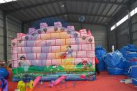 China Commercial Pink Fairy Princess Castle Dinosaur Inflatable Bounce House with Slide for sale