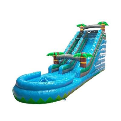 China Palm Tree Themed Inflatable Water Slide Pool with PVC Material Shipping Way Sea/Air for sale