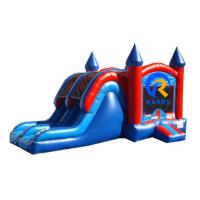 China Gender-Neutral Inflatable Bounce House with Two Slides Wet Dry and Heavy Duty Blower for sale