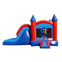 China Gender-Neutral Inflatable Bounce House with Two Slides Wet Dry and Heavy Duty Blower for sale