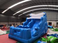 China Commercial Inflatable Wet Slides with Pool and Air Blower Kid-Friendly Bouncer Castle for sale