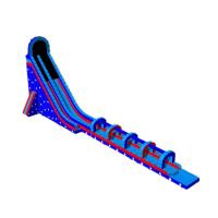 China Inflatable Dual Lane Wet and Dry Slide Adult  Long Blue Slide for Amusement Park for sale