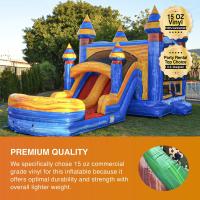 China Commercial Grade Inflatable Jumpy Bounce with Two Slides Wet Dry Blower Included Unisex for sale