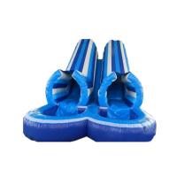 China Indoor  Water Inflatable Slide with Large Double Lane and Wet Combo Pool for sale