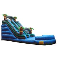 China Indoor  Water Inflatable Slide with Large Double Lane and Wet Combo Pool for sale
