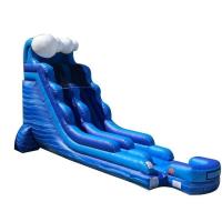 China EN14960 Certified Unisex Blue Slip And Slide Large Commercial Inflatable Water Slide for sale