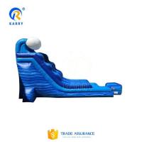 China EN14960 Certified Unisex Blue Slip And Slide Large Commercial Inflatable Water Slide for sale