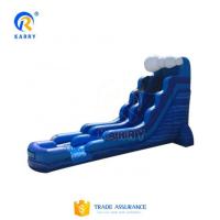 China EN14960 Certified Unisex Blue Slip And Slide Large Commercial Inflatable Water Slide for sale