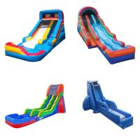 China Commercial Occasions Inflatable Jumper Water Slide with Pool 2 Carps Slide for sale