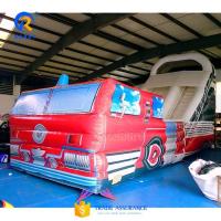 China Large Fire Truck Inflatable Dry Slide for Commercial Party Rental Repair Kits Included for sale