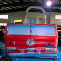 China Large Fire Truck Inflatable Dry Slide for Commercial Party Rental Repair Kits Included for sale