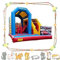 China Outdoor Inflatable Racing Car Slider Dry Slides Castle Bounce House for Children for sale