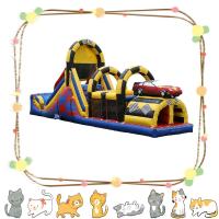 China Outdoor Inflatable Racing Car Slider Dry Slides Castle Bounce House for Children for sale