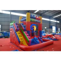 China Adult Outdoor Inflatable Building Blocks Bouncer Combo with Two Slides and CE Blower for sale