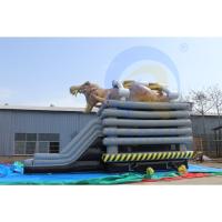 China Unisex Kids Outdoor Playground Inflatable Bouncy Castle Dinosaur Castle with Slide for sale