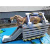 China Unisex Kids Outdoor Playground Inflatable Bouncy Castle Dinosaur Castle with Slide for sale