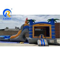 China Sea Shipping PVC Palm Tree Bouncy Castle Slide Combo Inflatable Bounce House with Slide for sale