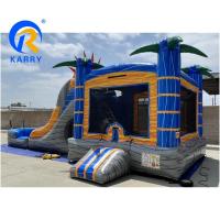 China Sea Shipping PVC Palm Tree Bouncy Castle Slide Combo Inflatable Bounce House with Slide for sale