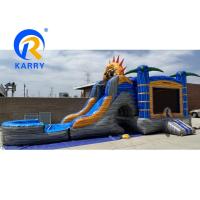 China Sea Shipping PVC Palm Tree Bouncy Castle Slide Combo Inflatable Bounce House with Slide for sale