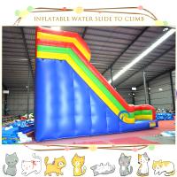 China Accord the actual weight Inflatable Water Slide with Pool Combo Obstacle Double-Lane for sale
