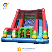 China Accord the actual weight Inflatable Water Slide with Pool Combo Obstacle Double-Lane for sale