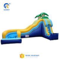 China Accord the actual weight Commercial Inflatable Water Slide with Pool and Palm Tree Design for sale
