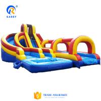 China Accord the actual weight Commercial Inflatable Water Slide with Pool and Palm Tree Design for sale
