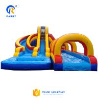 China Accord the actual weight Commercial Inflatable Water Slide with Pool and Palm Tree Design for sale