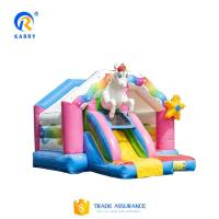 China Logo/Website/Phone/Company Name Printing Inflatable Bounce House with Slide for sale