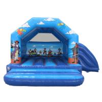 China Custom Colorful PVC Inflatable Bouncy Castle with Water Slide Repair Kits Included for sale