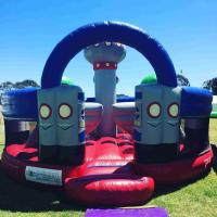 China Digital Printing Inflatable Castle And Water Slide For Adult Party Rental With Blower for sale