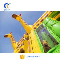 China Three Giraffe Slides Combo with Obstacle Air Bounce House Commercial Inflatable for sale