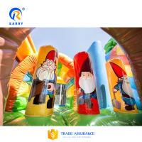 China Three Giraffe Slides Combo with Obstacle Air Bounce House Commercial Inflatable for sale