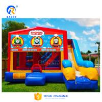 China Three Giraffe Slides Combo with Obstacle Air Bounce House Commercial Inflatable for sale