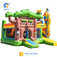 China Three Giraffe Slides Combo with Obstacle Air Bounce House Commercial Inflatable for sale