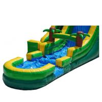 China PVC Palm Tree Backyard Long Slide Inflatable Water Slide for 5-10 Passengers Party Fun for sale