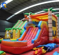 China Customized Logo Acceptable Portable Inflatable Bounce House with Slide and Blower for sale