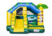 China Castle for 14 Years up Popular Outdoor Rainbow Unicorn Bouncy Castle With Slide Combo for sale