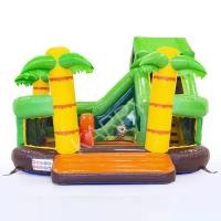 China Interactive Kid Toy Game Hawaiian Style Palm Tree Bouncy Jumping House with Water Slide for sale