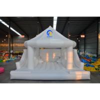 China Inflatable White Dome Wedding Party Bouncy Castle with Dual Lane White Bounce House for sale