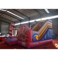 China Kids Outdoor Playground Inflatable PVC Candy House Bounce House Combo Water Slide for sale