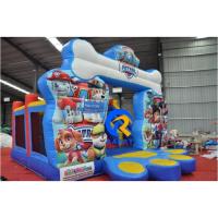 China Blower Commercial Inflatable Dual Lovely Dog Patrol Theme Dry Slide for Kids Unisex for sale