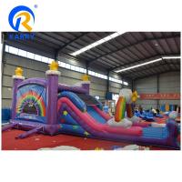 China Digital Printing Inflatable Rainbow Unicorn Bouncy House Slide Combo for Indoor Party for sale
