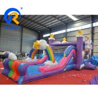 China Digital Printing Inflatable Rainbow Unicorn Bouncy House Slide Combo for Indoor Party for sale