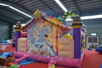 China Age Range 5-7 Years Inflatable Candy Bouncy Castle with Small Slide and Obstacle for sale