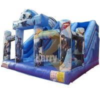 China Custom Logo Accepted Inflatable Bounce House with Two Slides According to Your Needs for sale