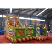 China Kids in Outdoor Amusement Park Inflatable Circus Jumping Bouncer with Slide for sale
