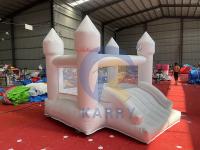 China EN71/CE Certified White Commercial Inflatable Bouncy Castle with Slide and Ball Pool for sale